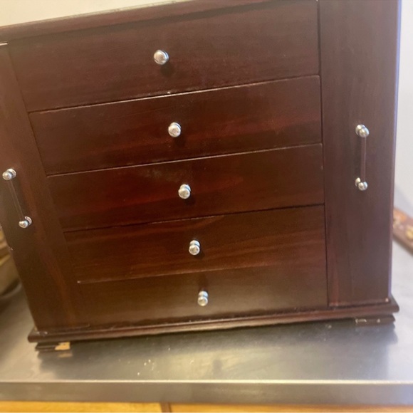 Storage & Organization | Vintage Large Wood Jewelry Box Y Box Measures ...